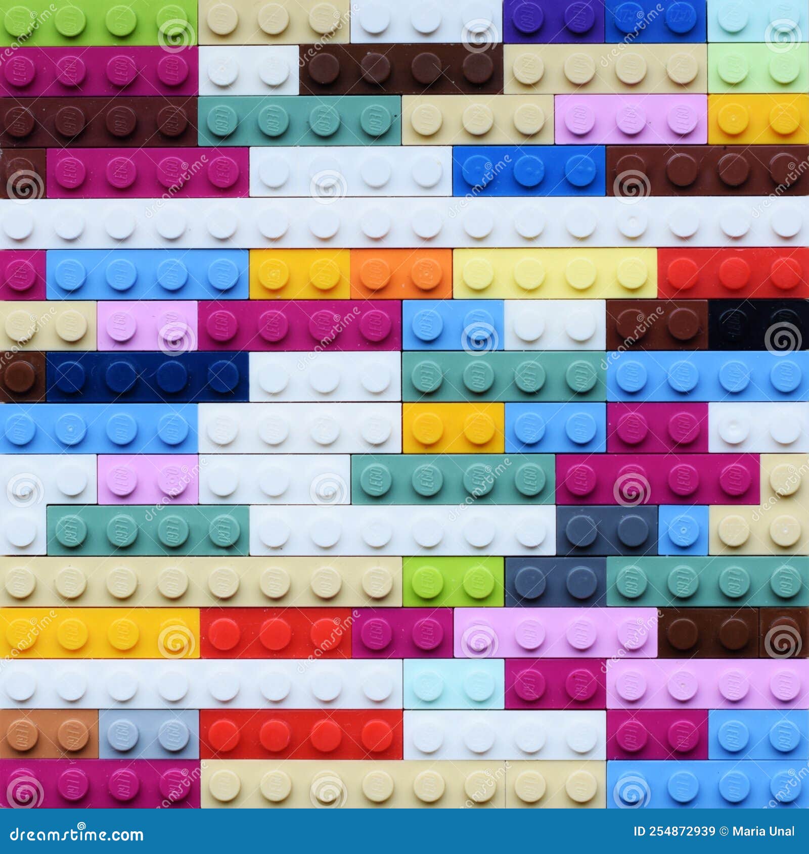 Multi-colored Panel of Lego Puzzle Pieces. Stock Image - Image of pink ...