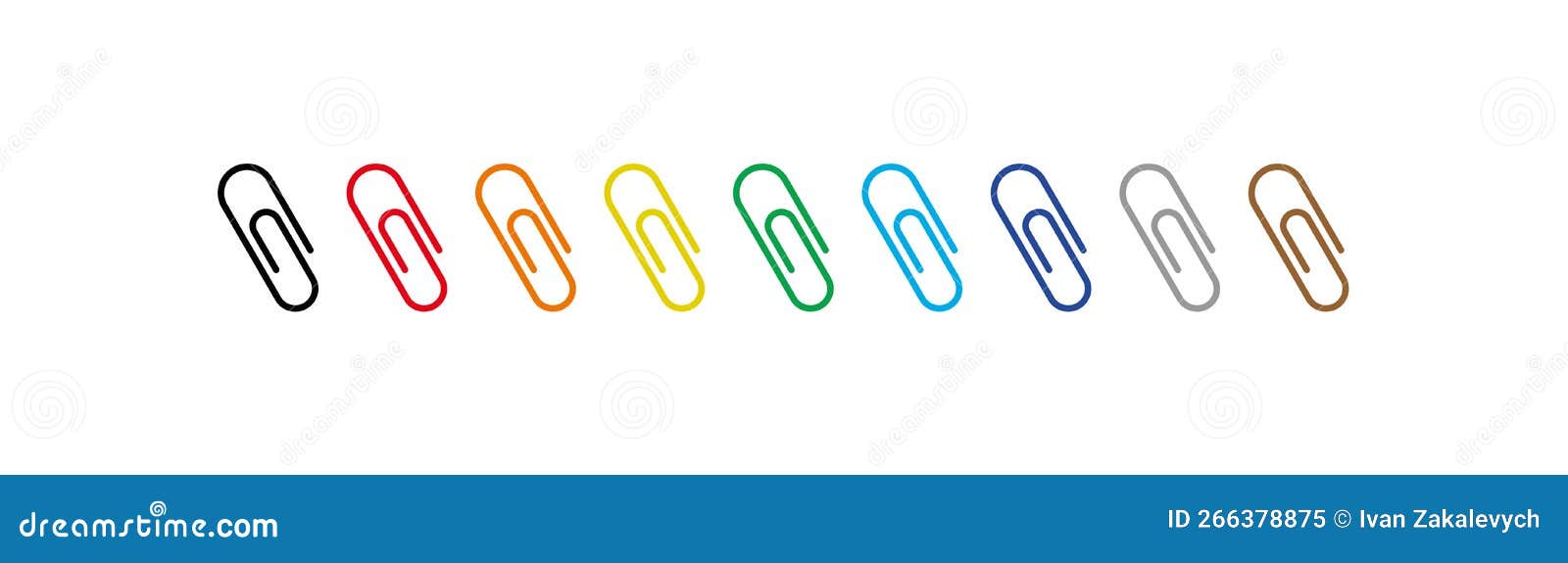 Multi-colored Paper Clips Icon Set. Fasteners for Paper Illustration ...