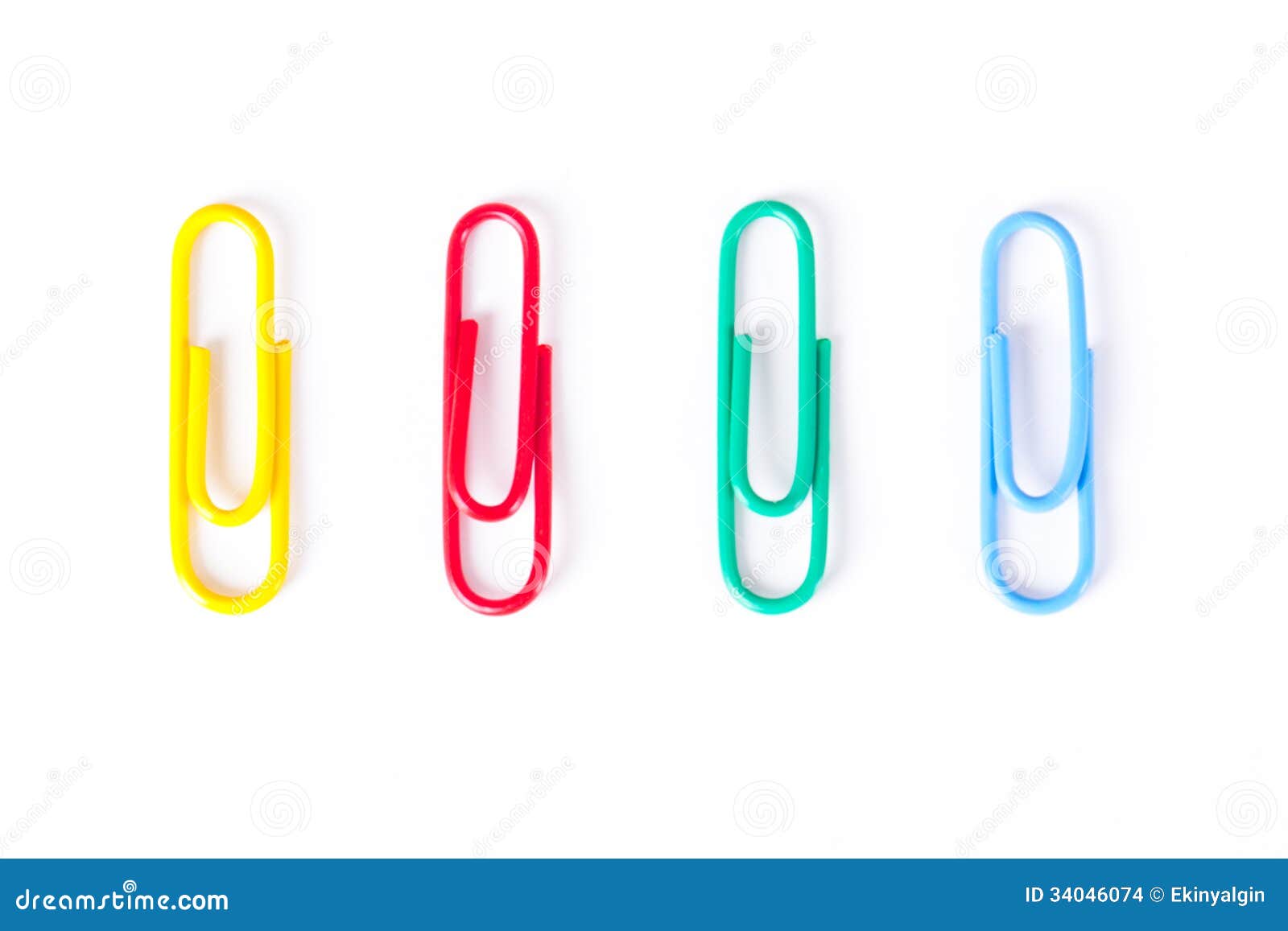 Multi Colored Paper Clips stock photo. Image of pinned - 34046074