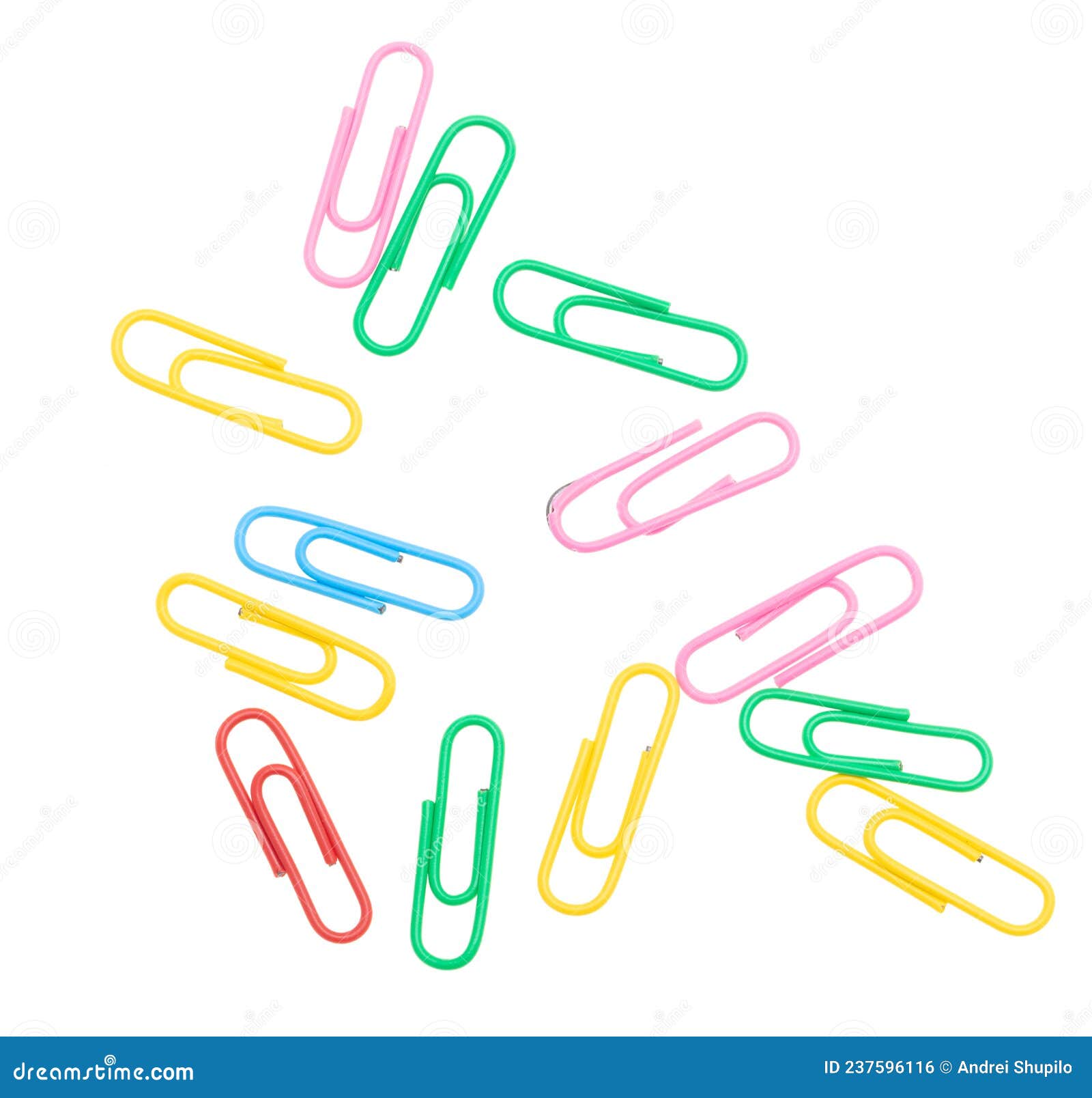 Multi-colored Paper Clips Isolated on a White Stock Photo - Image of ...