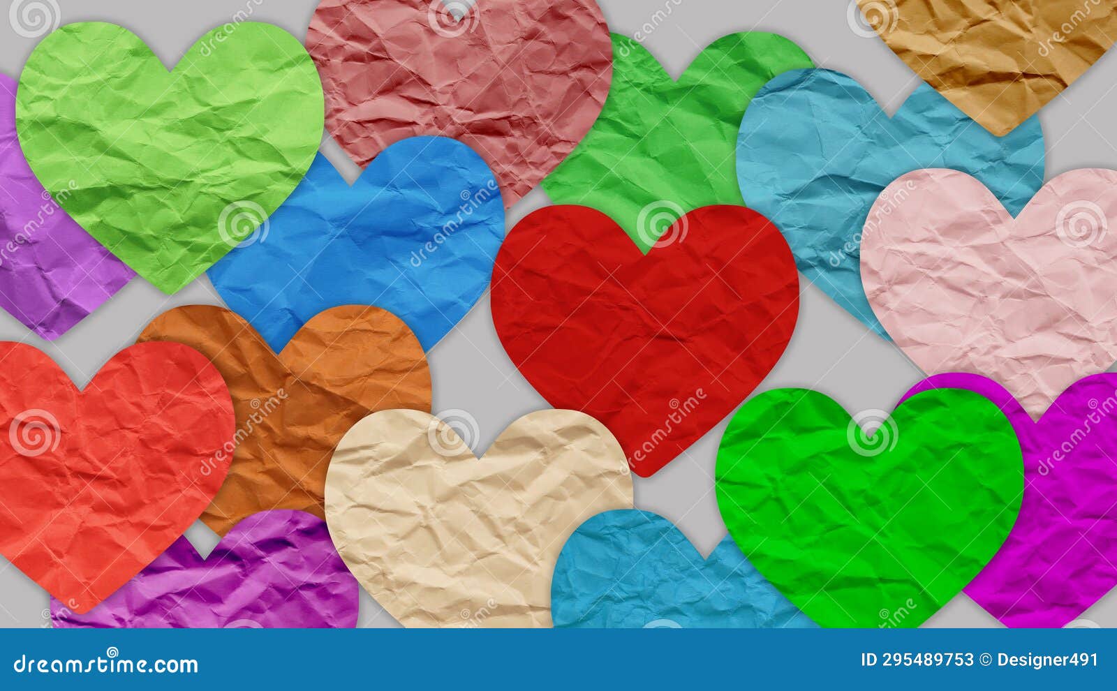 Multi Colored Paper Hearts. Diversity and Unity Concept. Stock Image ...