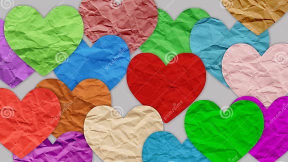 Multi Colored Paper Hearts. Diversity and Unity Concept. Stock Image ...