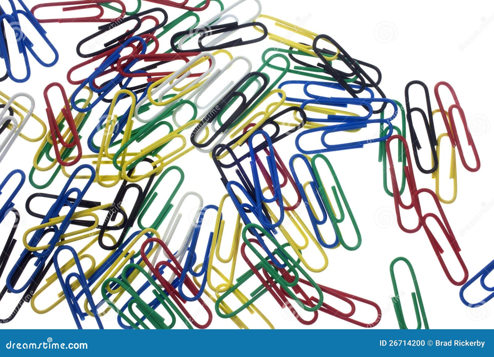 Multi colored paperclips stock photo. Image of room, school - 26714200