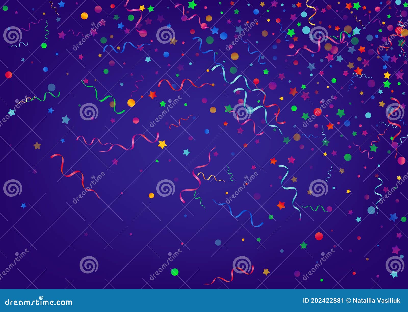 Multi Colored Particles Falling Vector Blue Stock Illustration ...