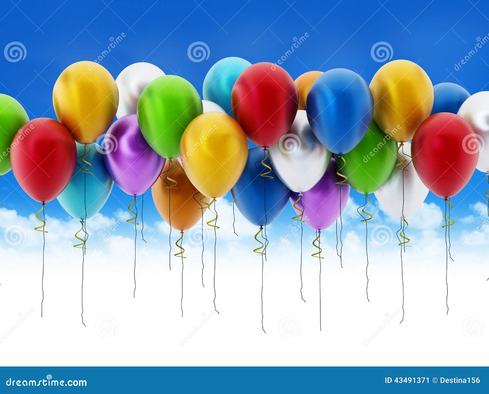 Multi Colored Party Balloons Stock Illustration - Illustration of bunch ...