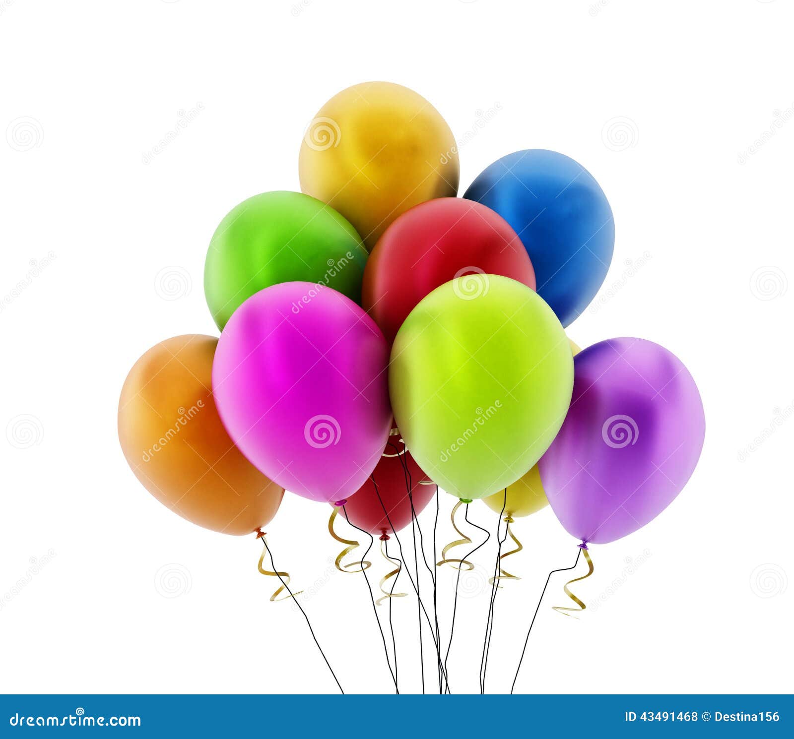 Multi Colored Party Balloons Stock Photo - Image of isolated, shape ...