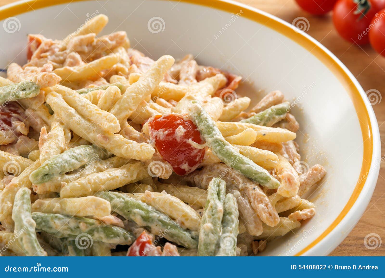 Multi Colored Pasta Called Trofie Salmon Stock Photos - Free & Royalty ...