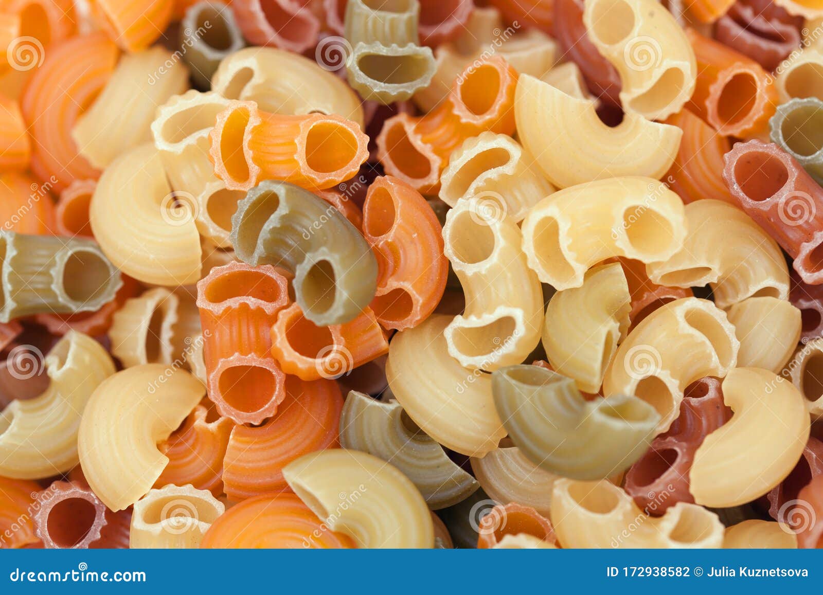 Multi-colored Pasta, Closeup Stock Photo - Image of background, cooking ...
