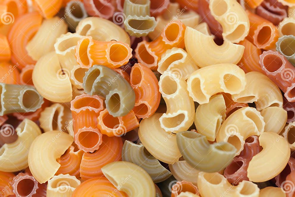Multi-colored Pasta, Closeup Stock Photo - Image of background, cooking ...