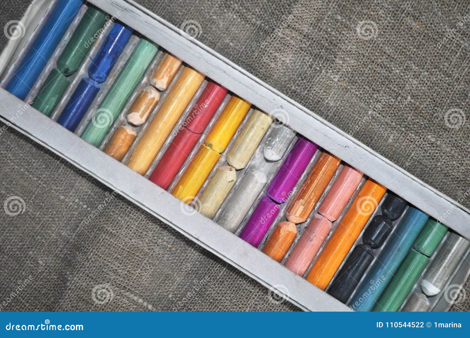 Multi-colored Pastel in the Box Stock Photo - Image of crayons, painter ...