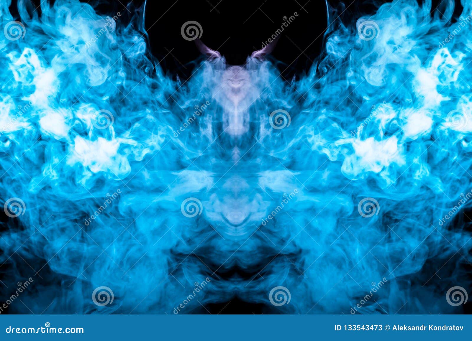 A Multi-colored Pattern of Blue Smoke of a Mystical Shape in the Stock ...