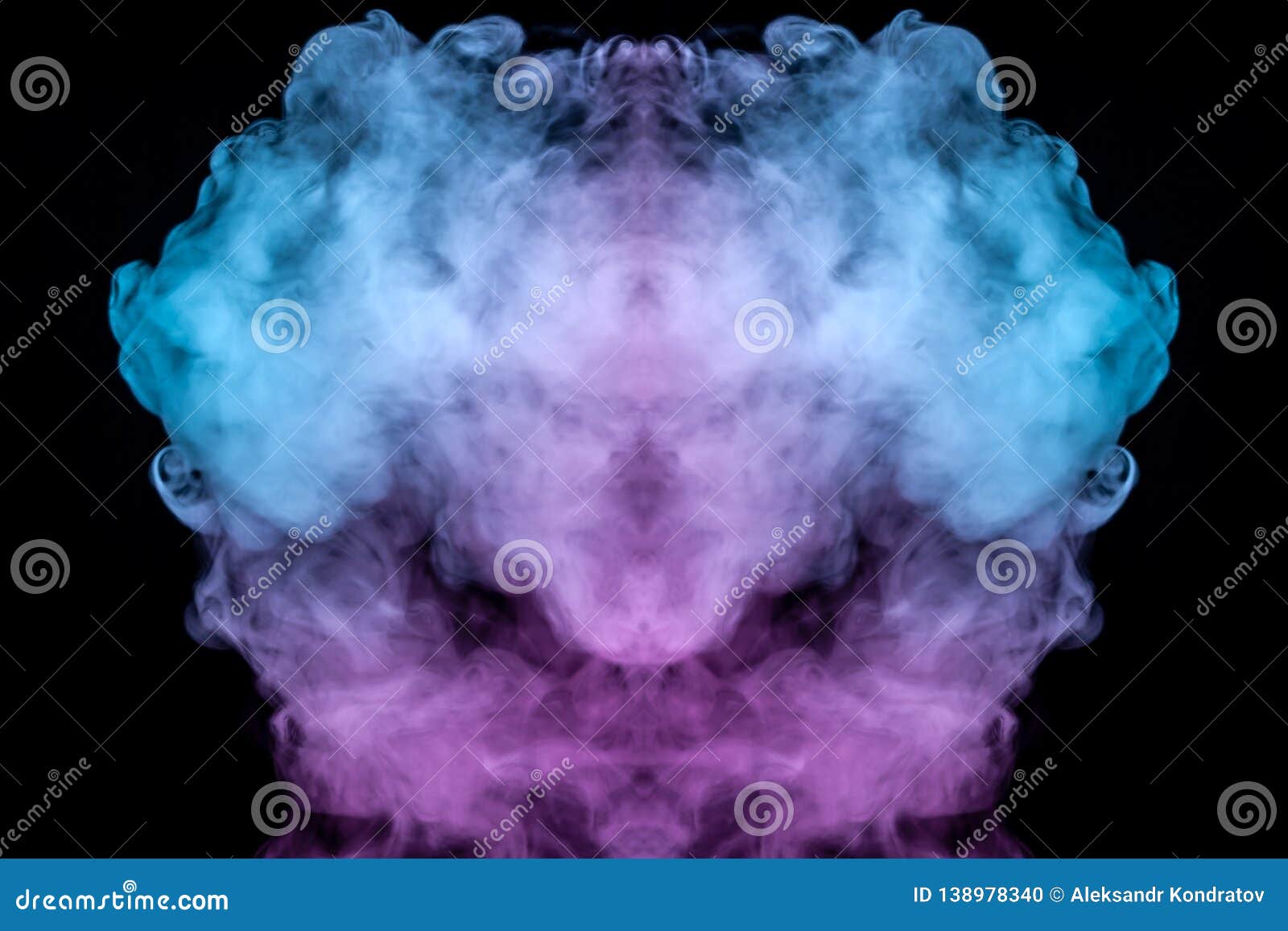 A Multi-colored Pattern of Purple and Blue Smoke of a Mystical Shape in ...