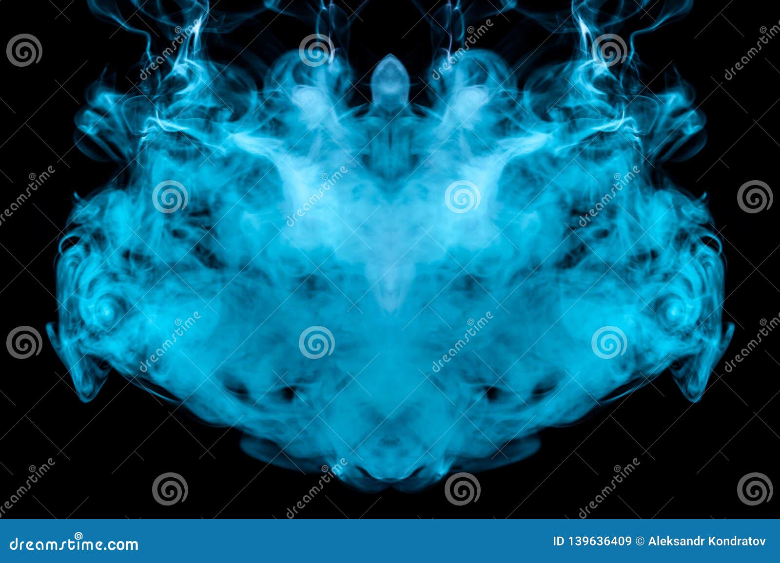 A Multi-colored Pattern of Purple and Blue Smoke of a Mystical Shape in ...