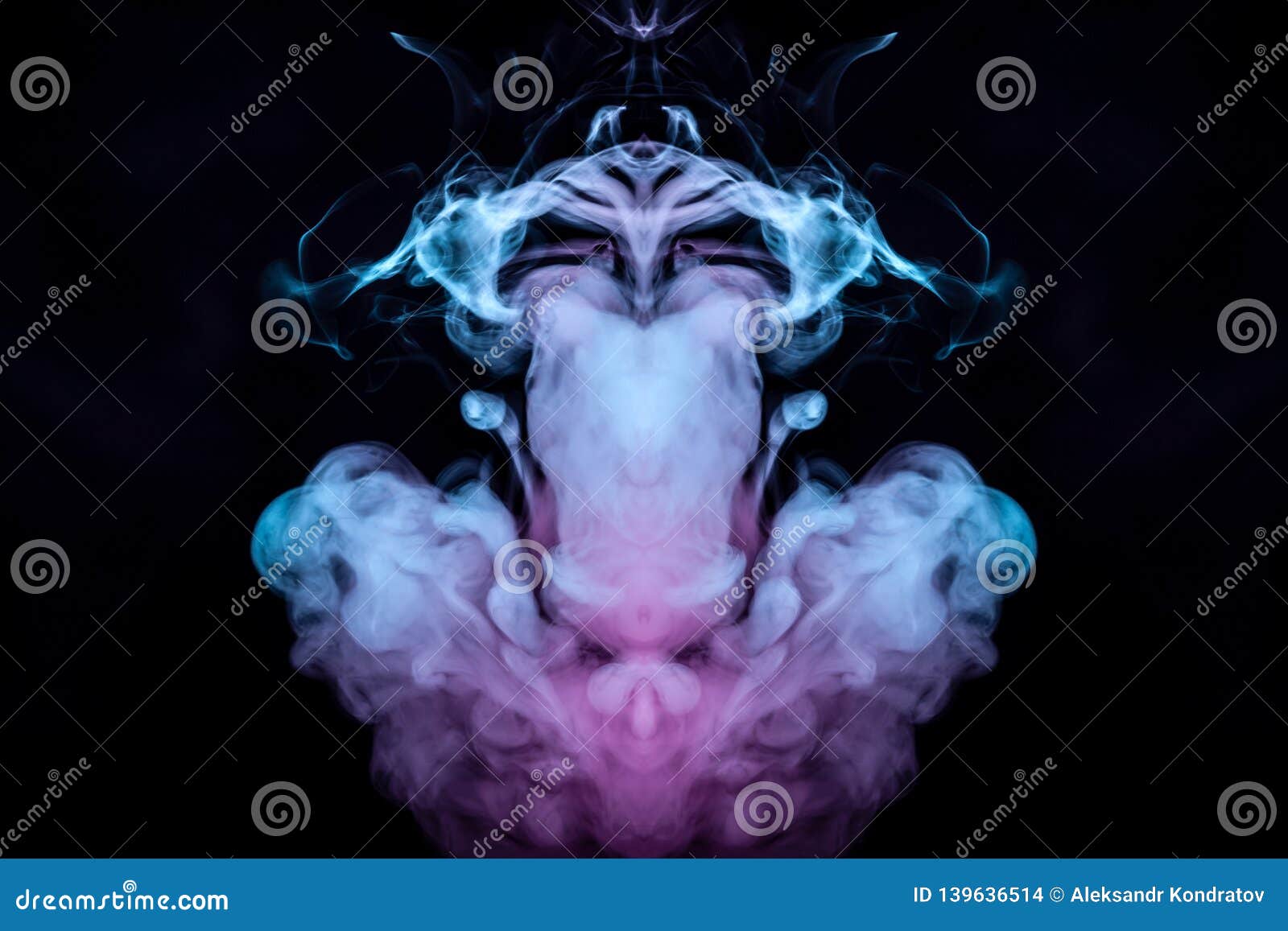 A Multi-colored Pattern Of Purple And Blue Smoke Of A Mystical Shape In ...