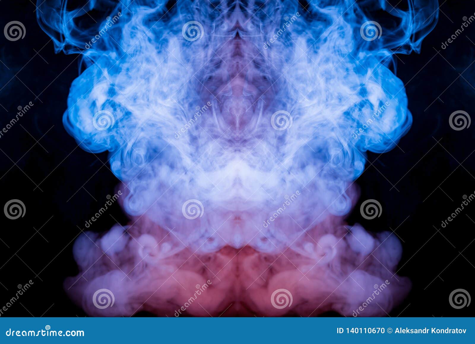 A Multi-colored Pattern of Purple and Blue Smoke of a Mystical Shape in ...