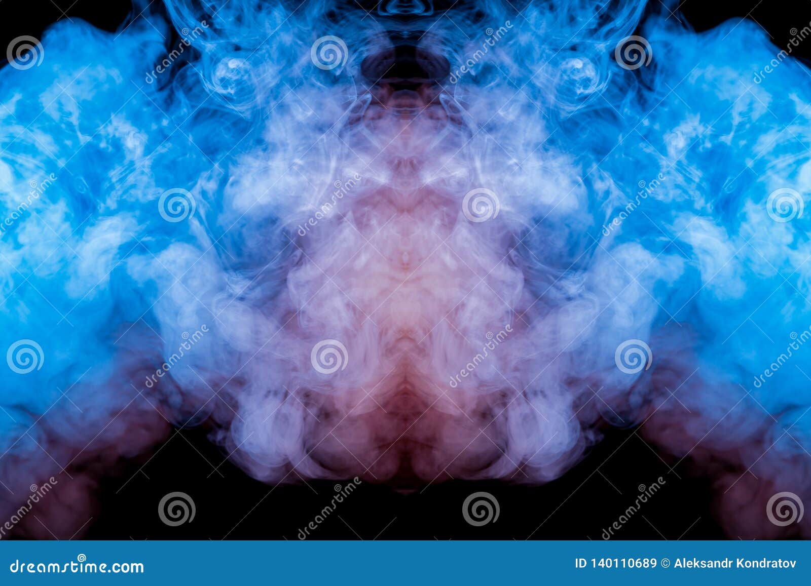 A Multi-colored Pattern of Purple and Blue Smoke of a Mystical Shape in ...
