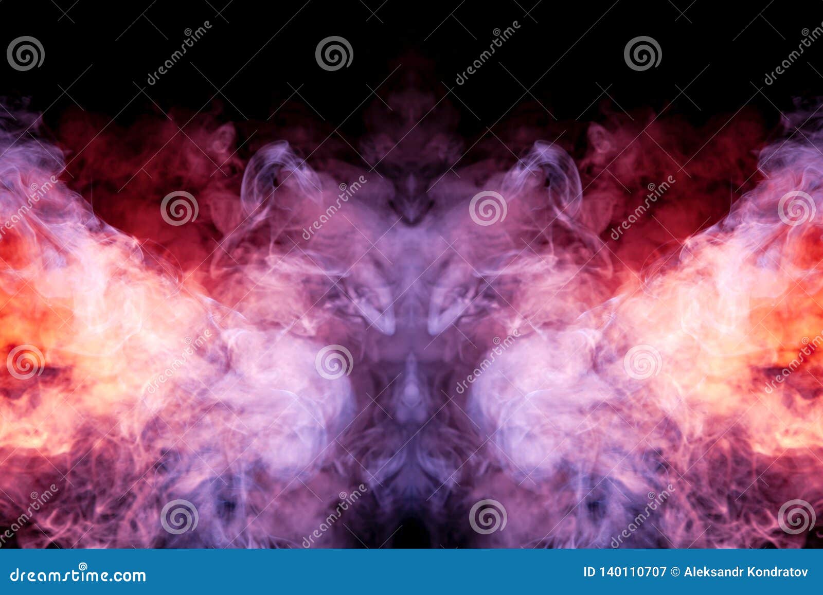 A Multi-colored Pattern of Purple and Blue Smoke of a Mystical Shape in ...