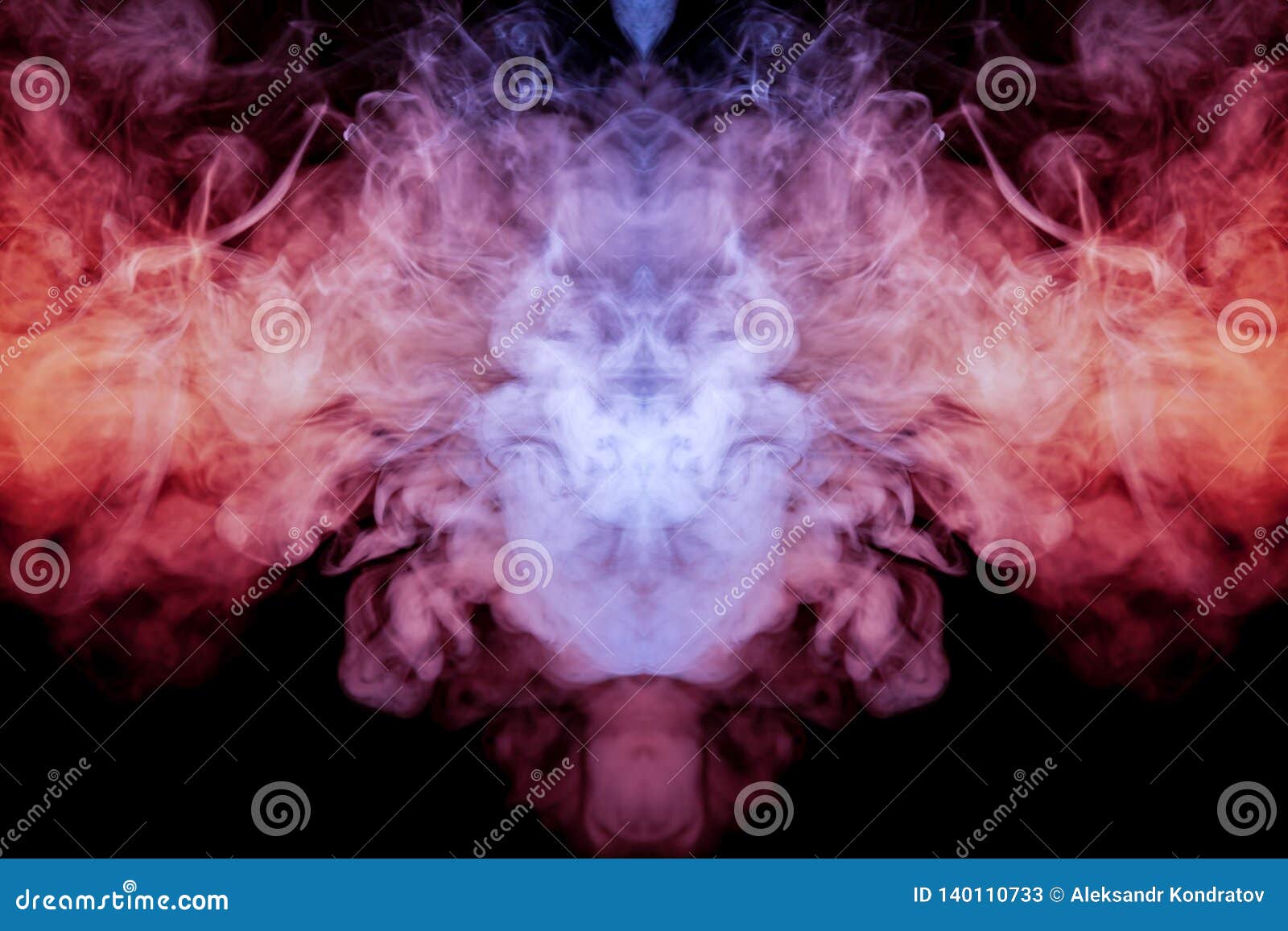 A Multi-colored Pattern of Purple and Blue Smoke of a Mystical Shape in ...