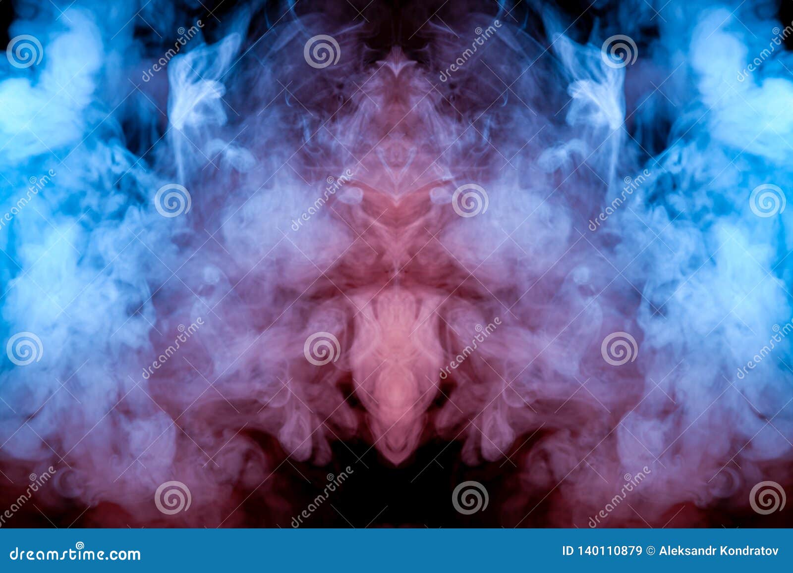 A Multi-colored Pattern of Purple and Blue Smoke of a Mystical Shape in ...