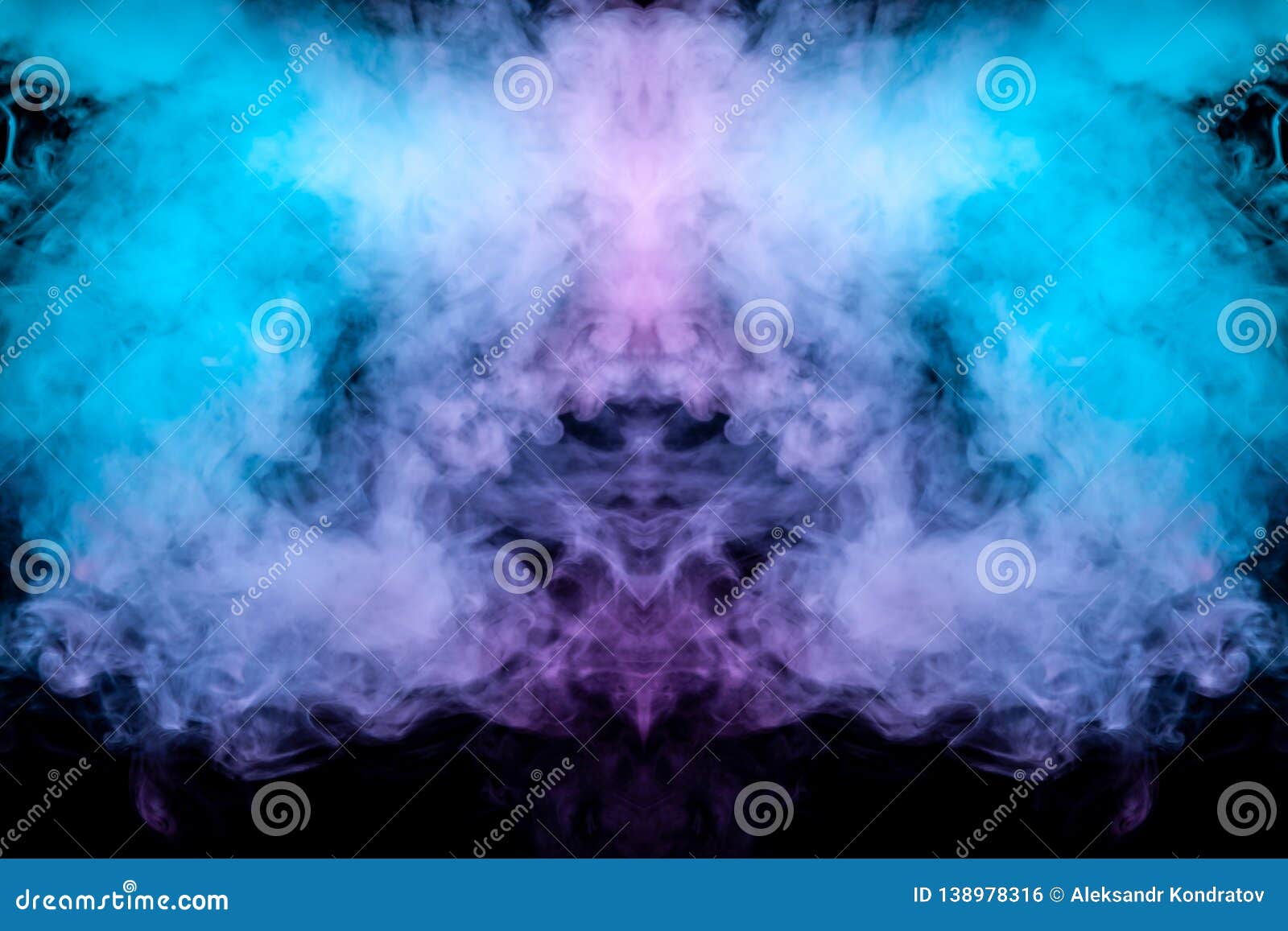 A Multi-colored Pattern of Purple and Blue Smoke of a Mystical Shape in ...
