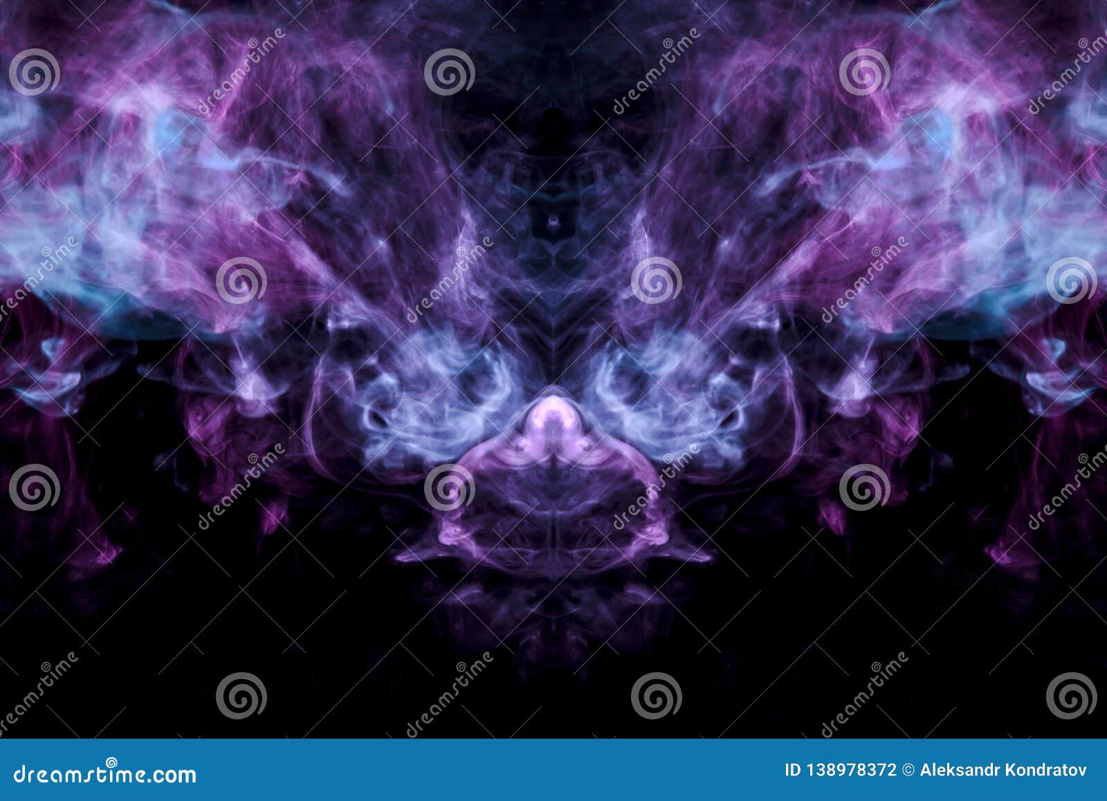 A Multi-colored Pattern of Purple and Blue Smoke of a Mystical Shape in ...