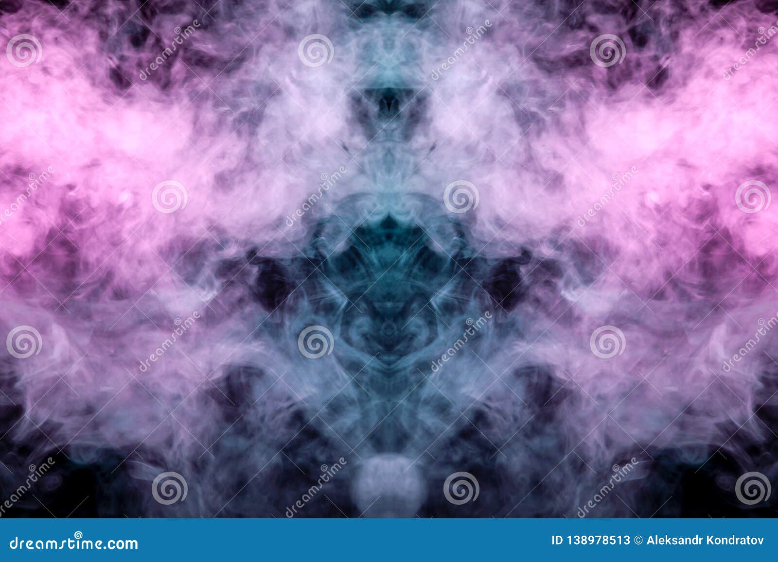 A Multi-colored Pattern of Purple and Blue Smoke of a Mystical Shape in ...