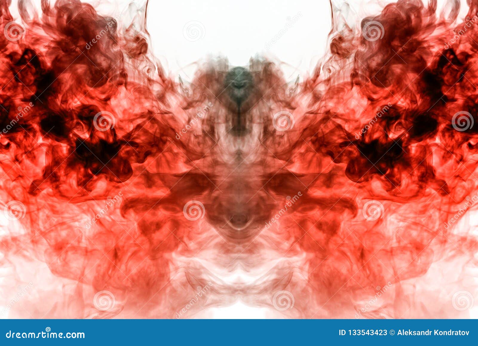 A Multi-colored Pattern of Red Smoke of a Mystical Shape in the Stock ...