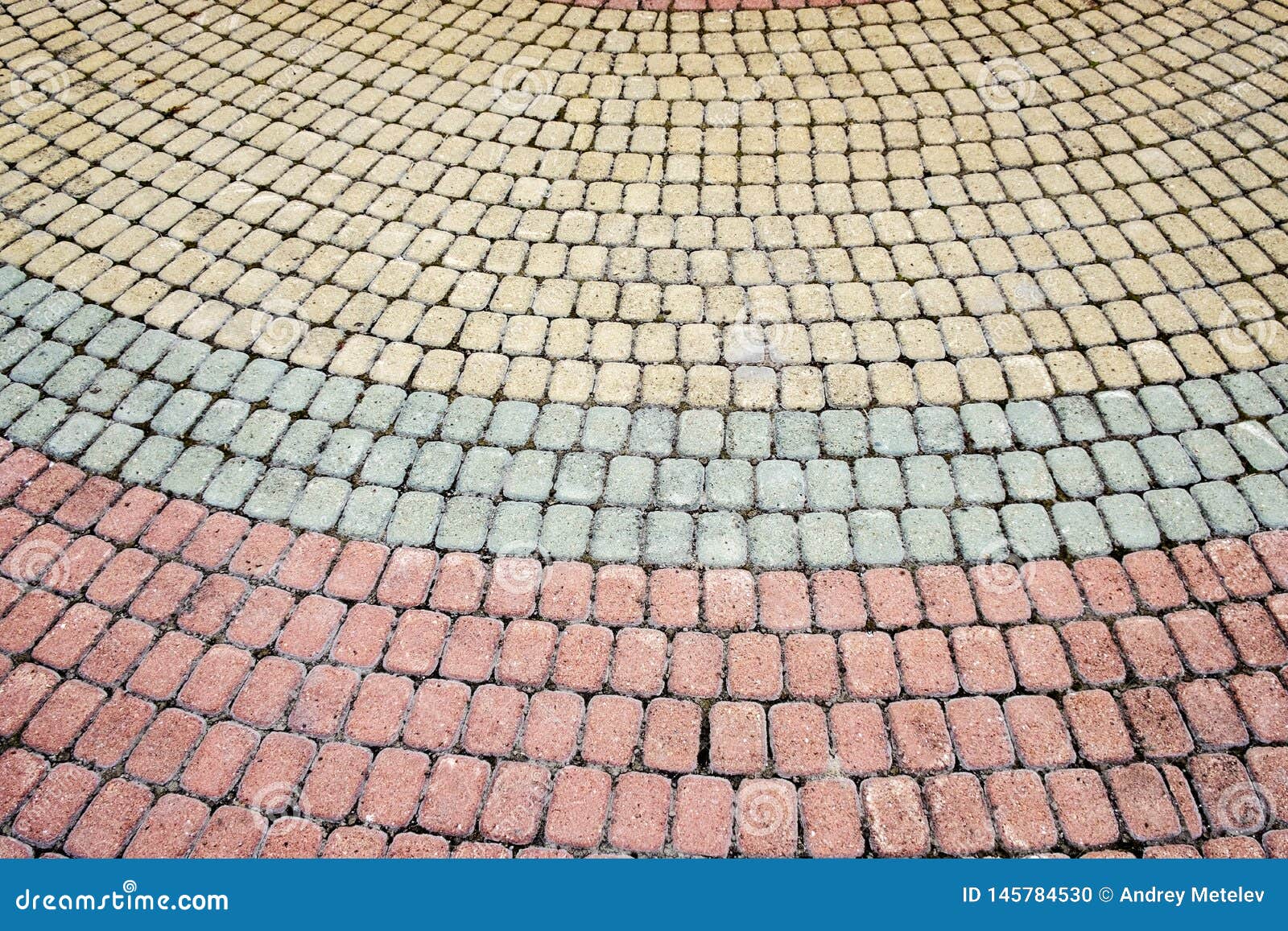 Multi-colored Pavement of Different Bricks, Leaving a Semicircular ...