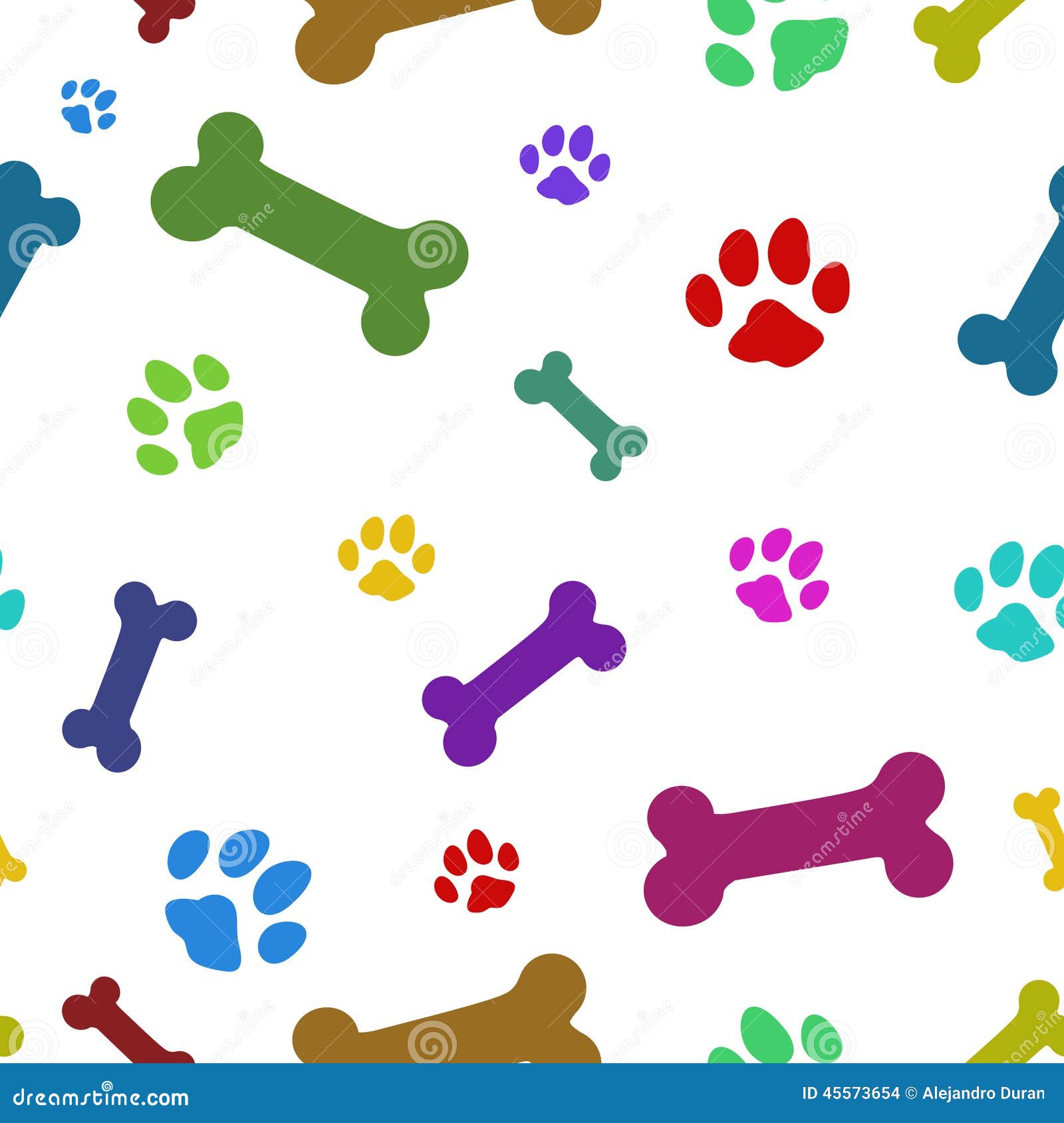 Multi colored paw pattern stock vector. Illustration of canine - 45573654