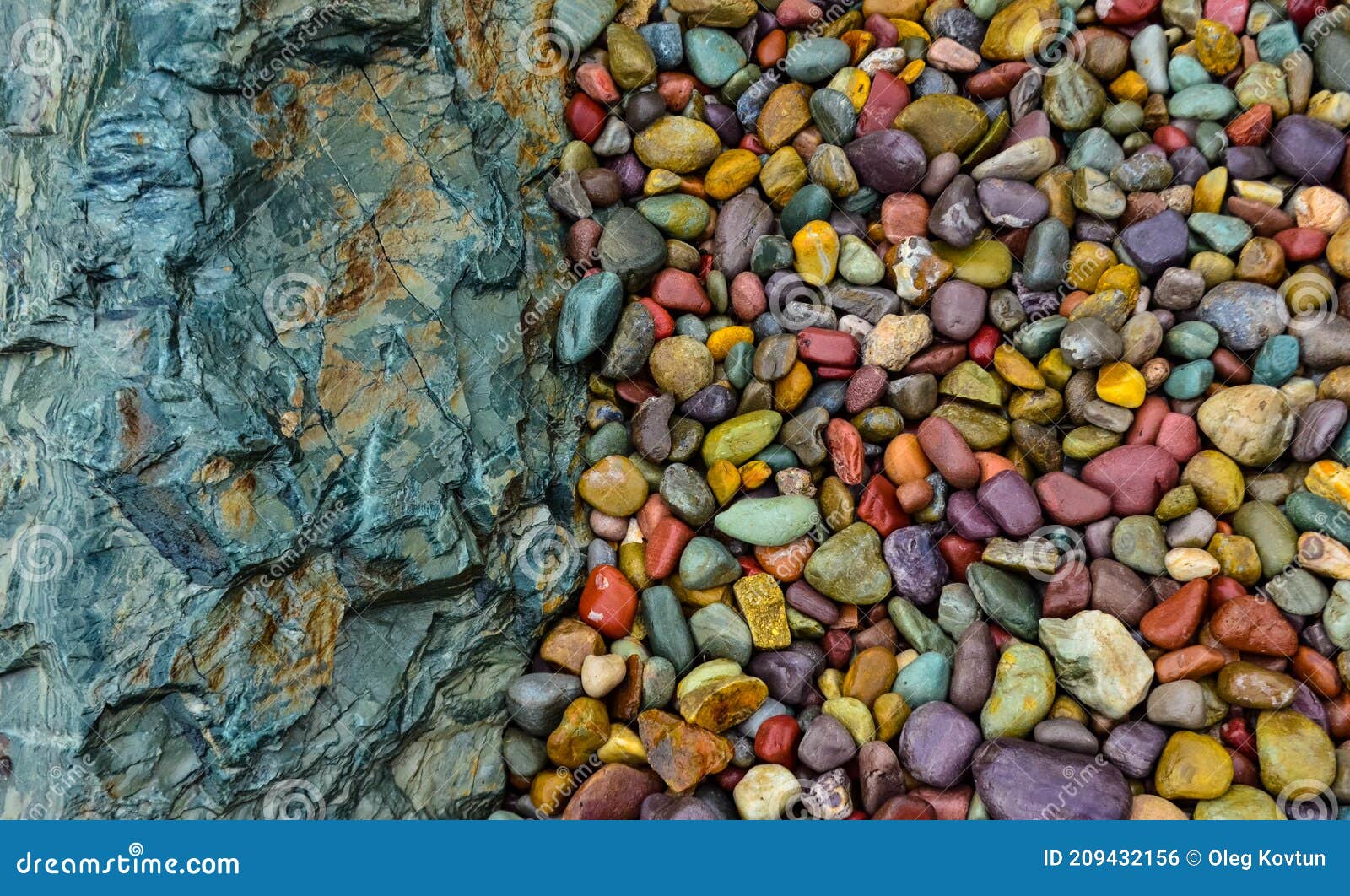 Multi-colored Pebbles in the Interior, Round Colored Pebbles. Montana ...