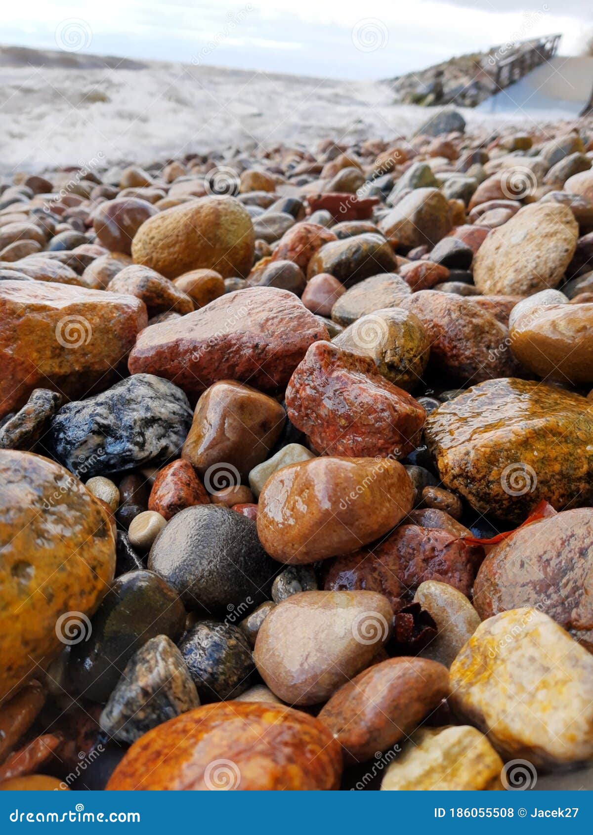 Multi-Colored Pebbles and Rocks Stock Photo - Image of slate, panoramic ...