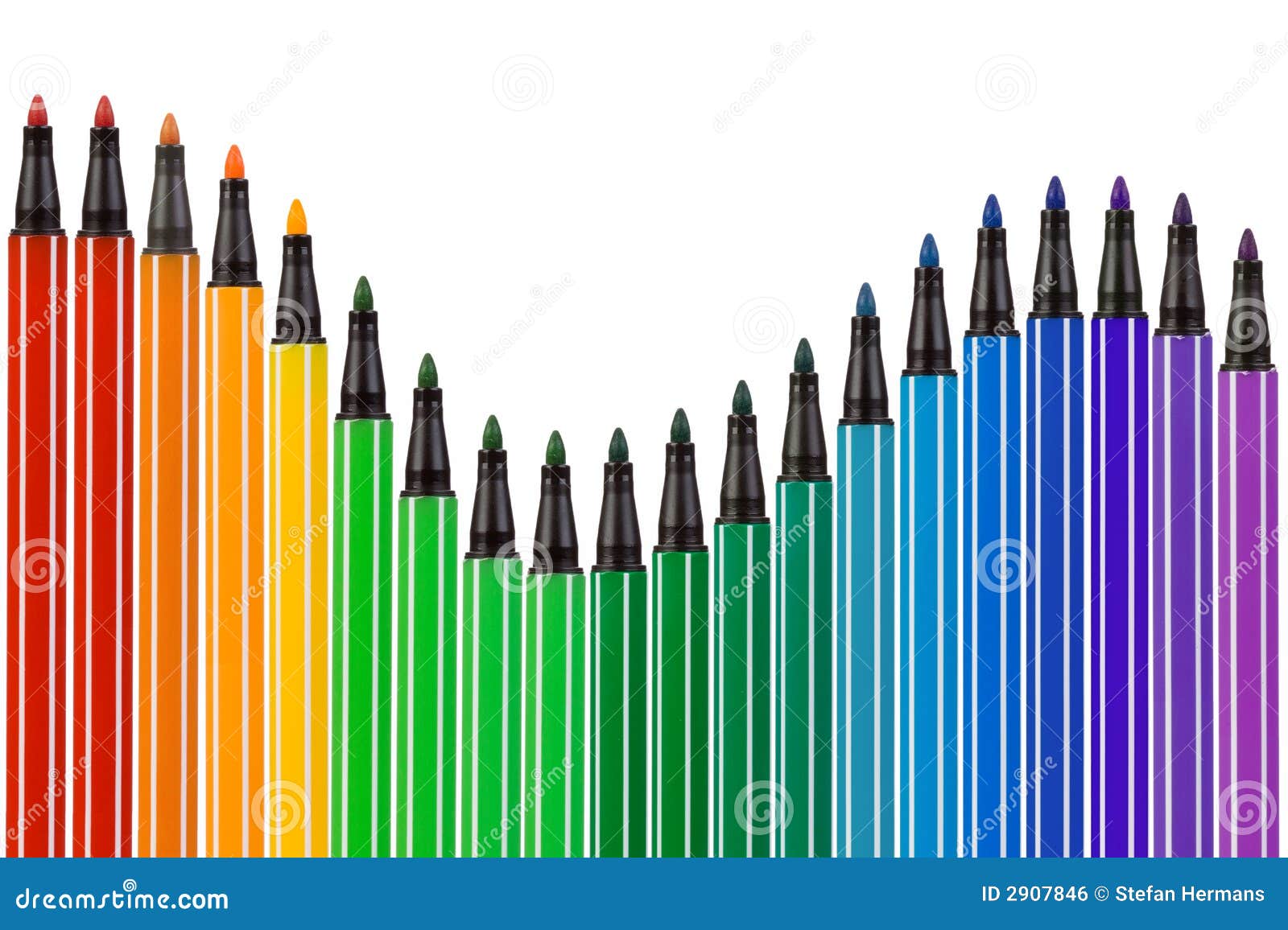 Set Of Colored Pencil Collection Random Arranged - Seamless Isolated ...