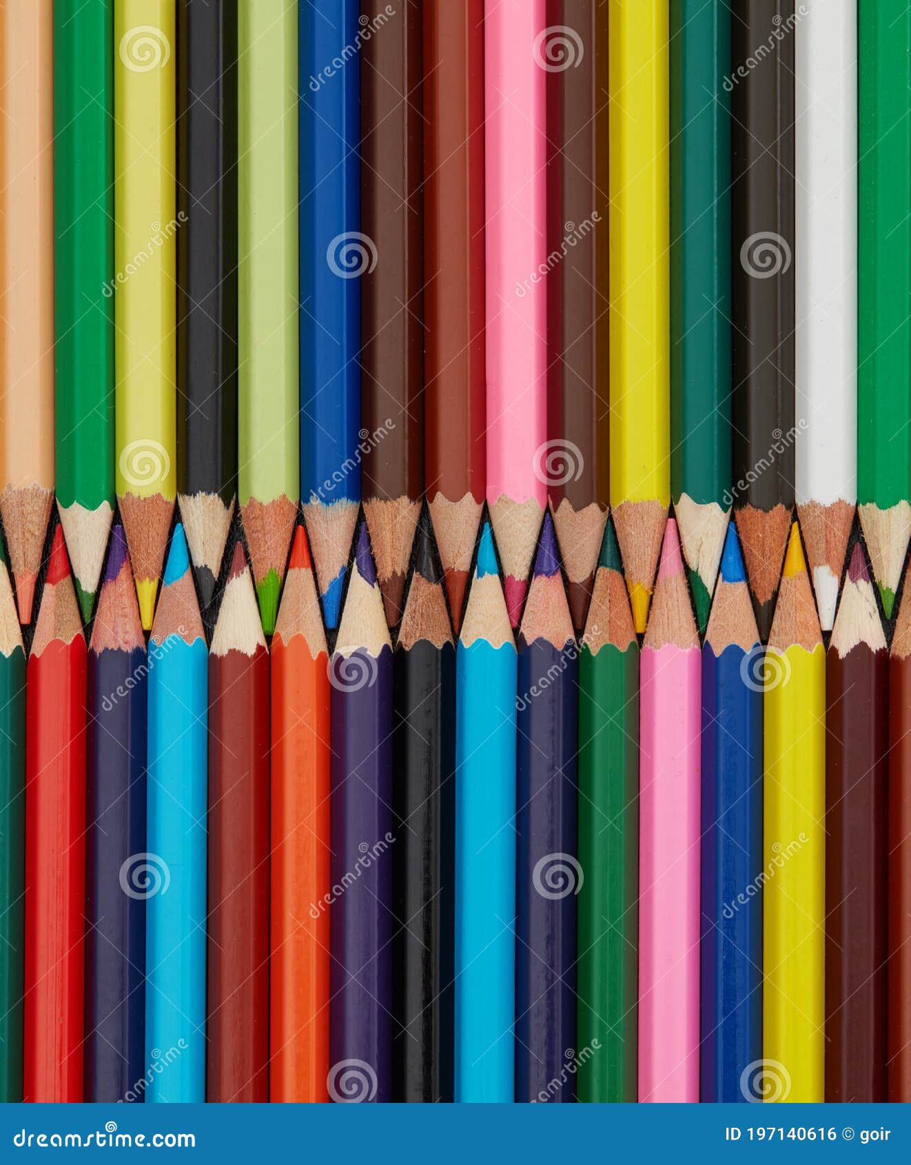Interlocking Colorful Pencils Stock Photo - Image of closeup ...