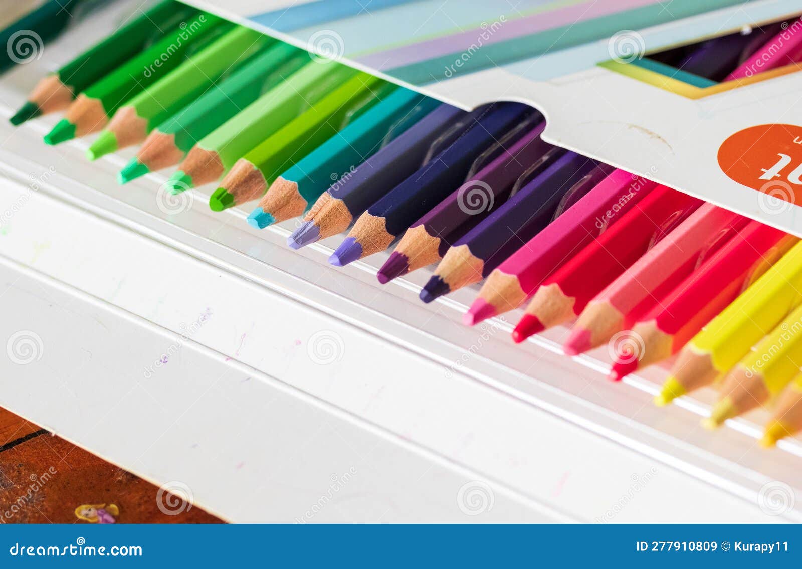 Multi-colored Pencils in Box on White Stock Image - Image of education ...