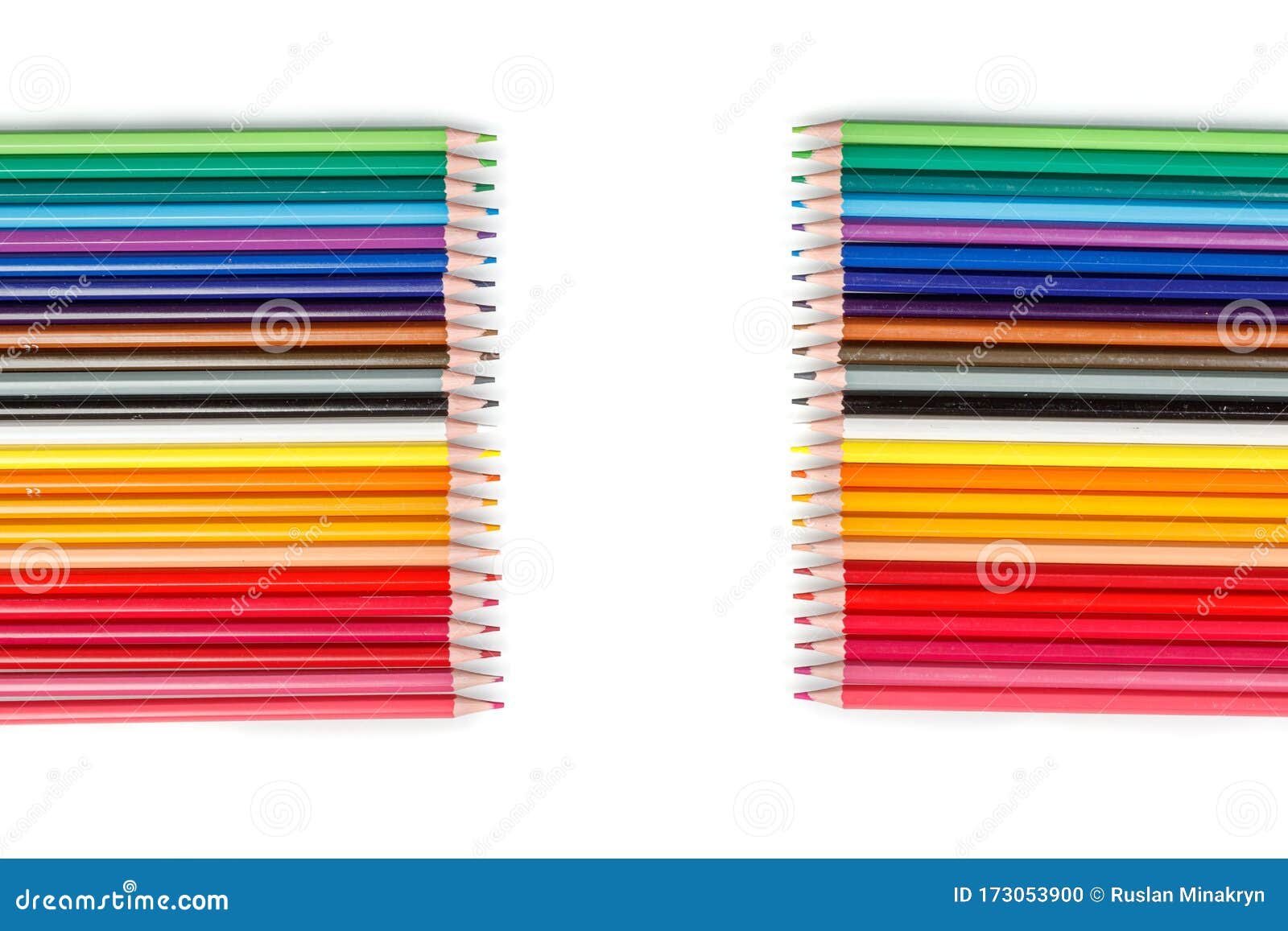Multi-colored Pencils in a Row Stock Photo - Image of creativity ...