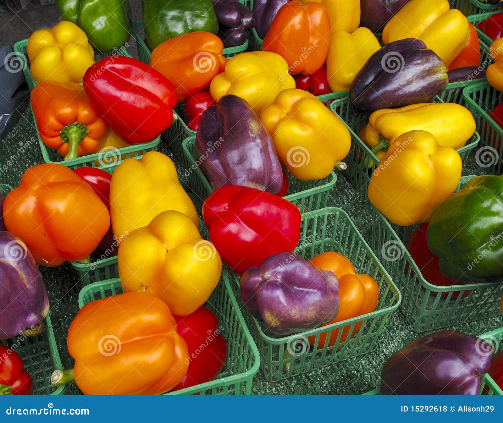 Multi-Colored Peppers at Farmers Market Stock Photo - Image of yellow ...