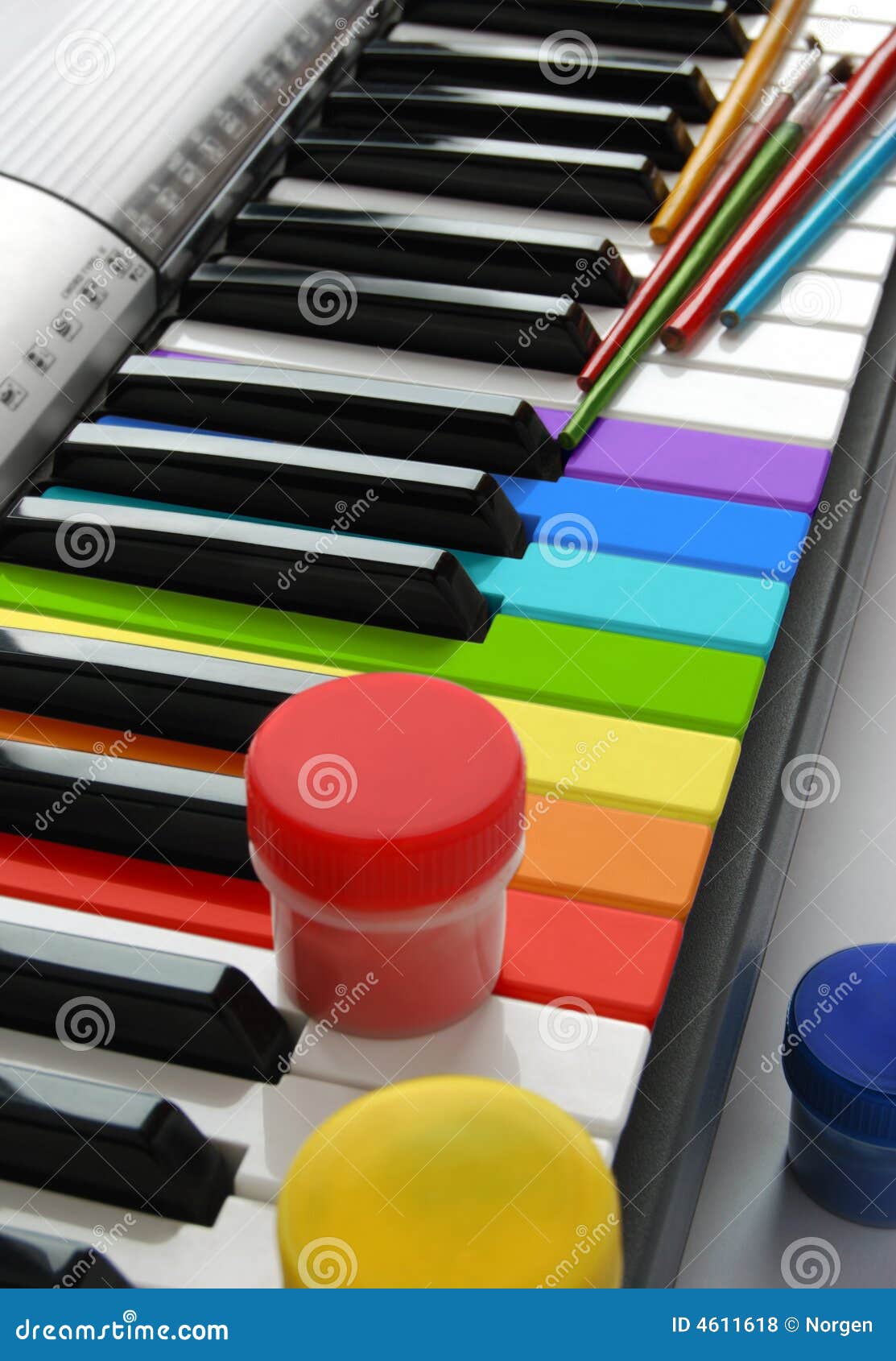 Multi-colored piano stock photo. Image of rainbow, piano - 4611618