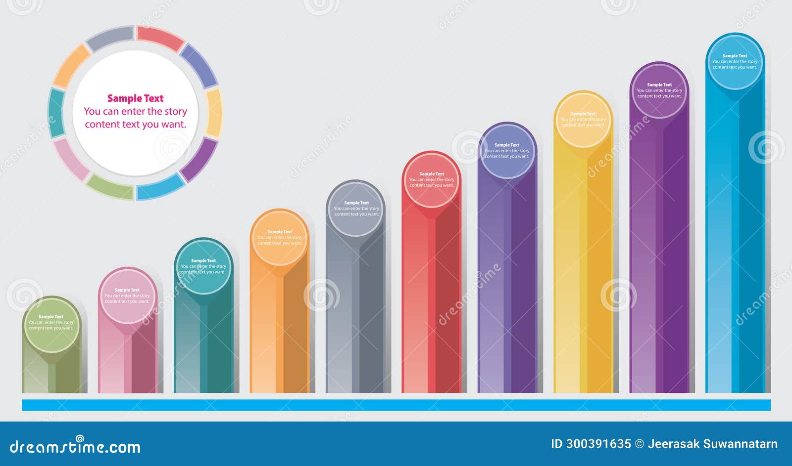 Multi Colored Pie Chart by Bar Graphs Stock Vector - Illustration of ...