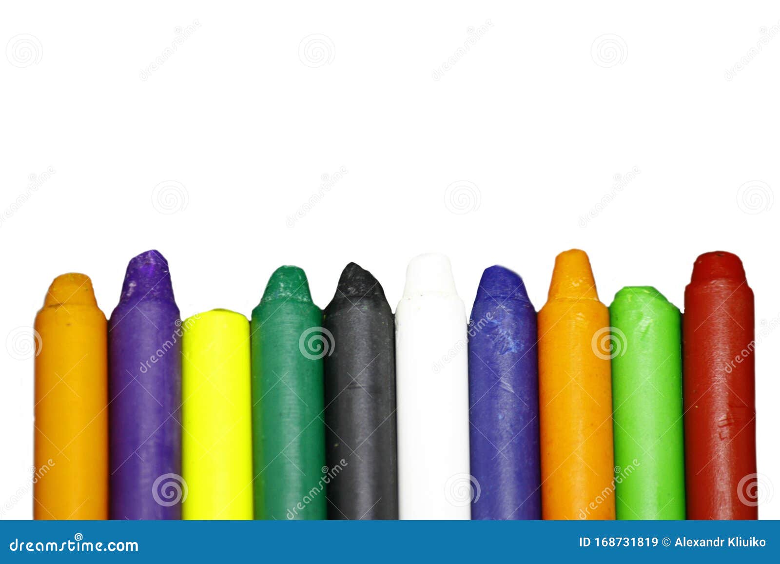 Multi-colored Pieces of Chalk Isolated on White Background. Stock Image ...