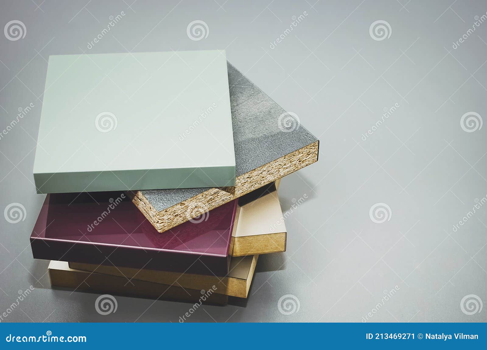 Multi-colored Pieces of Laminate and MDF for Display in the Store Stock ...