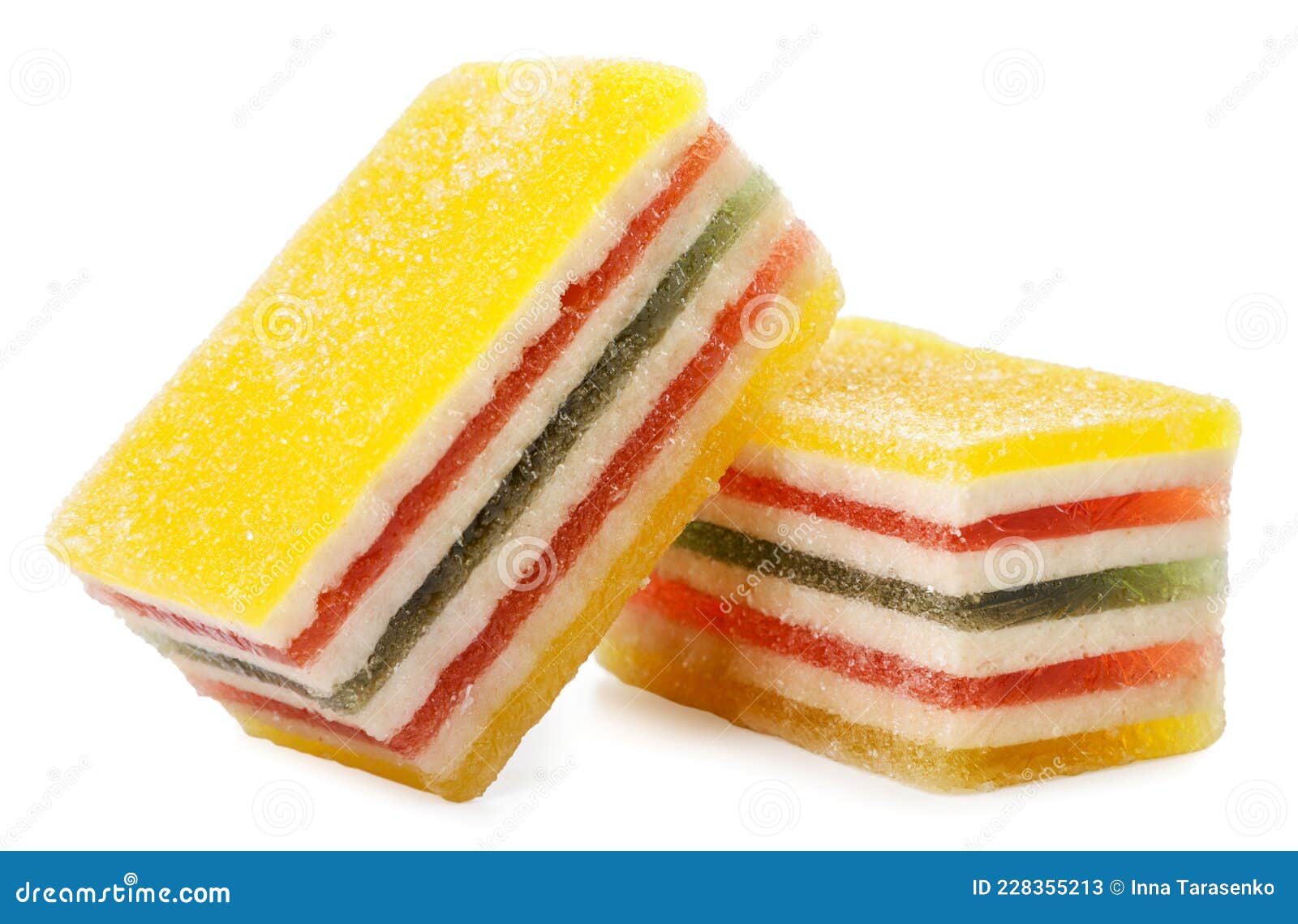 Multi-colored Pieces of Marmalade on a White Background. Isolated Stock ...