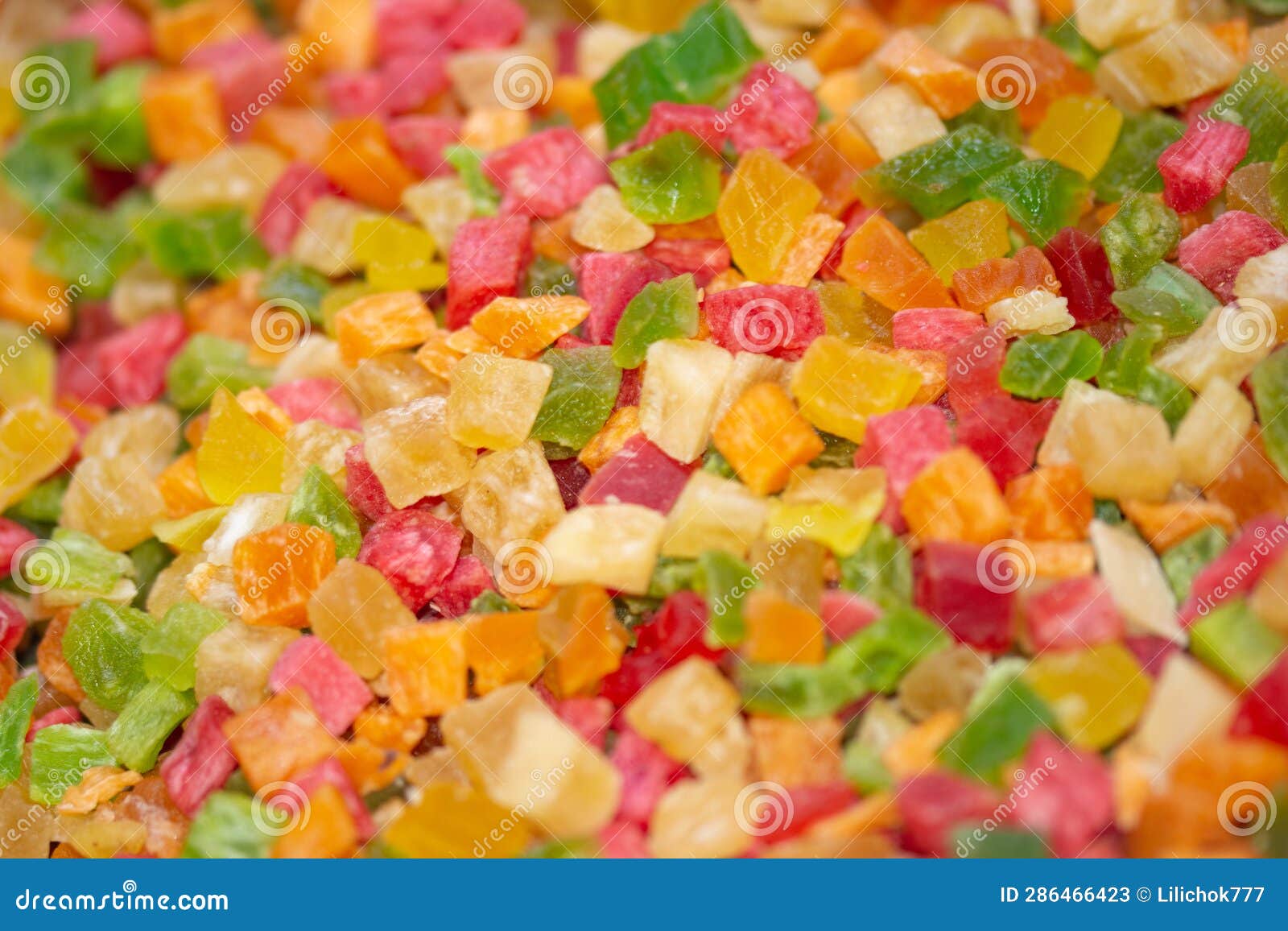 Multi-colored Pieces of Sweet Candied Fruits from Different Fruits ...