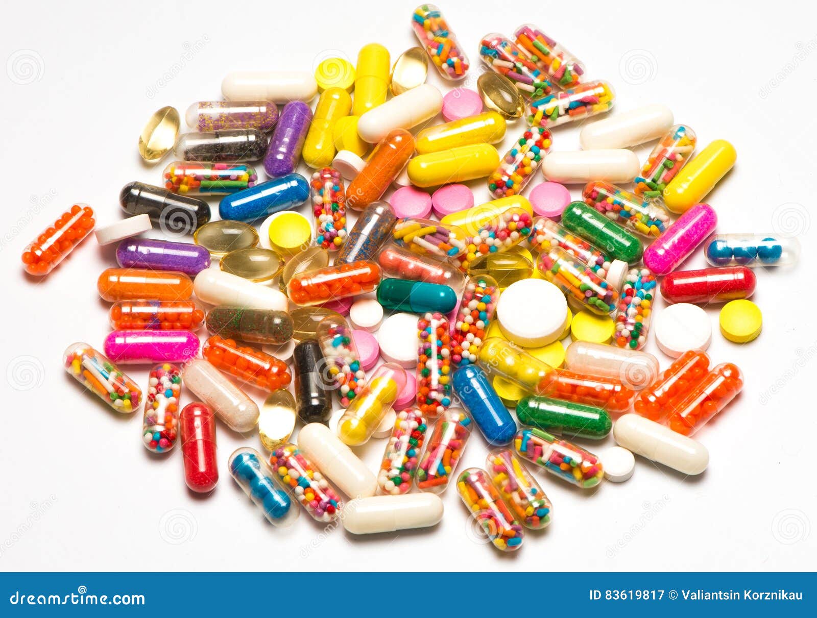 Multi-colored pills stock image. Image of antibiotic - 83619817