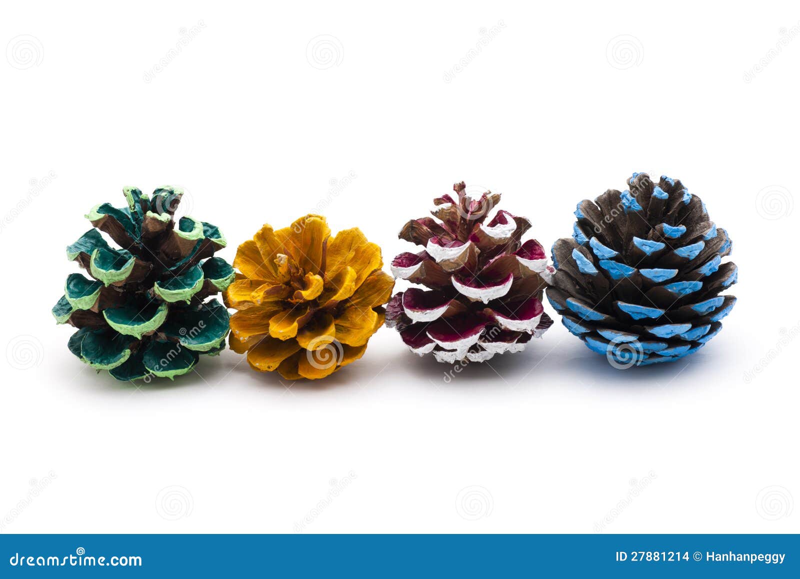 Multi-colored pine cones stock photo. Image of ornate - 27881214