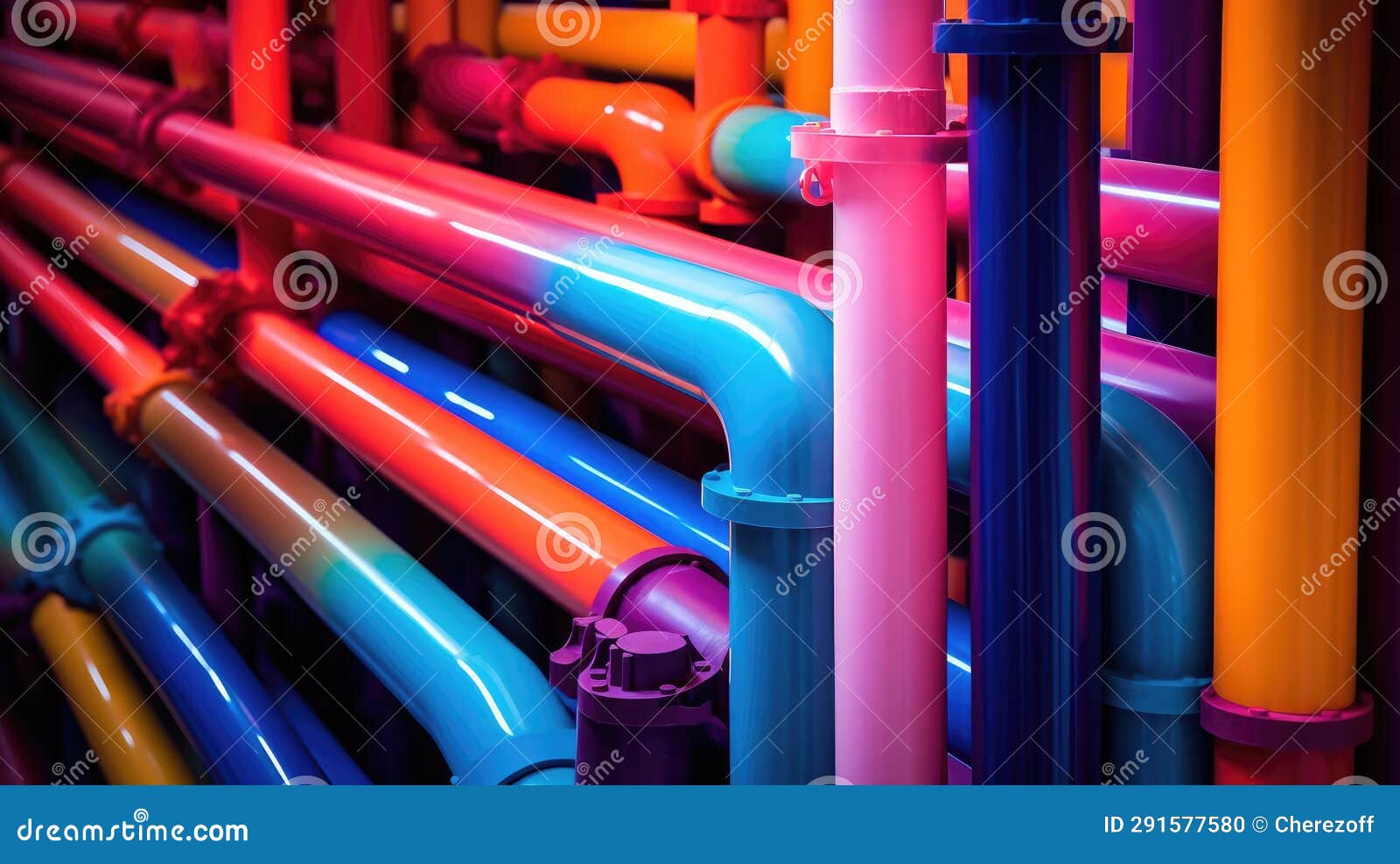 Multi-colored pipes stock illustration. Illustration of home - 291577580