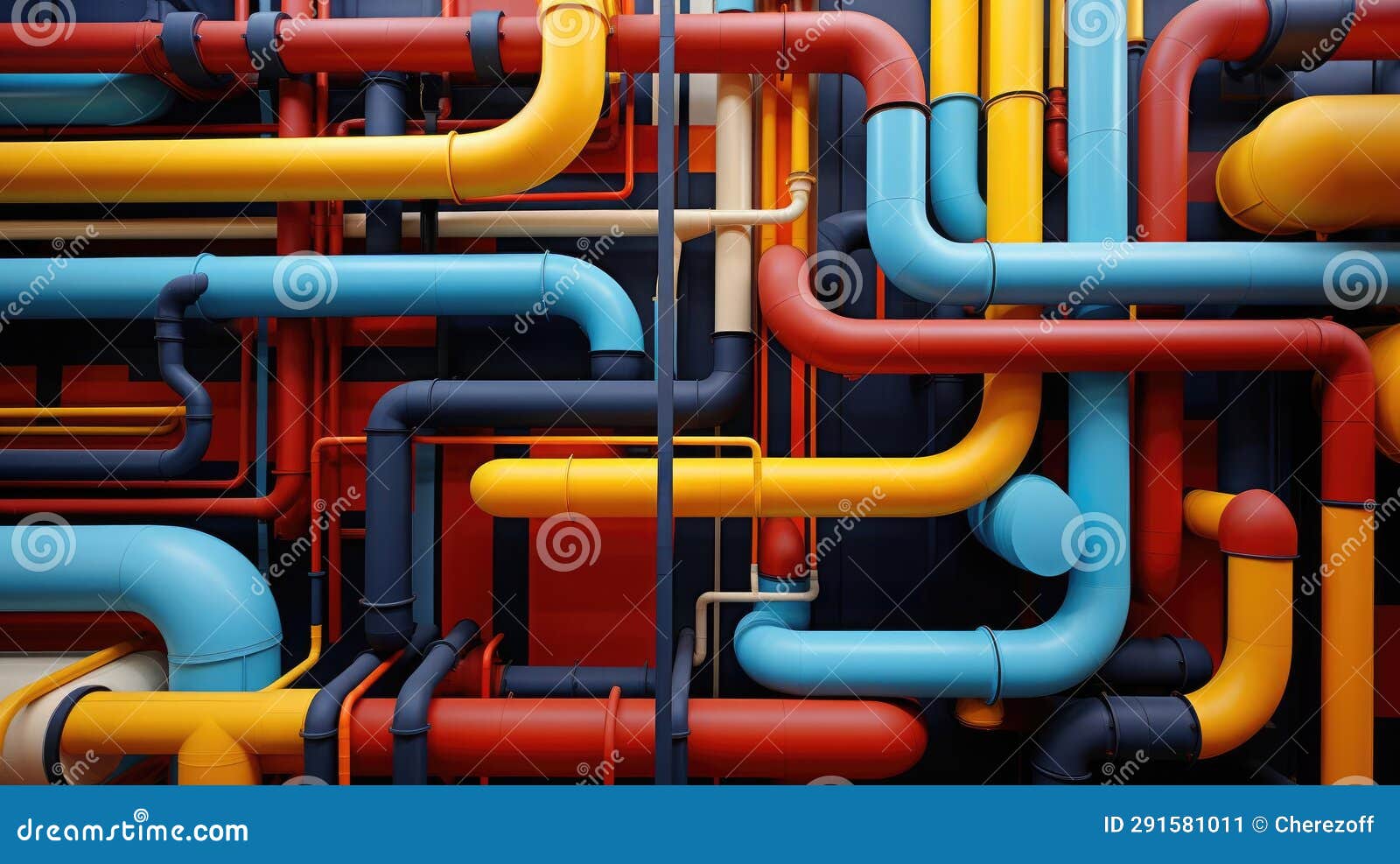 Multi-colored pipes stock illustration. Illustration of design - 291581011