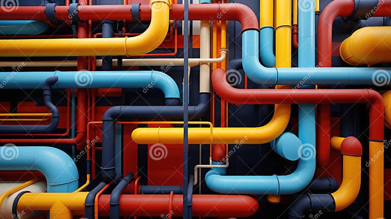 Multi-colored pipes stock illustration. Illustration of design - 291581011