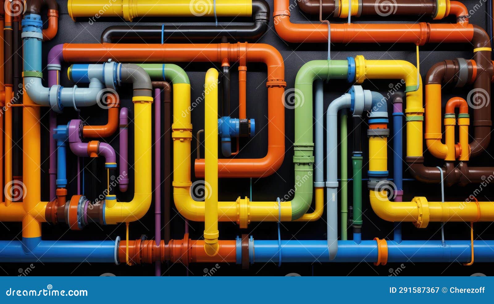 Multi-colored pipes stock illustration. Illustration of steel - 291587367