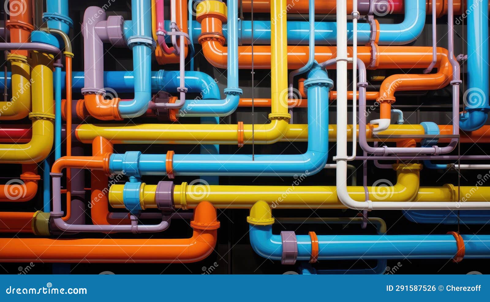 Multi-colored pipes stock illustration. Illustration of pipeline ...