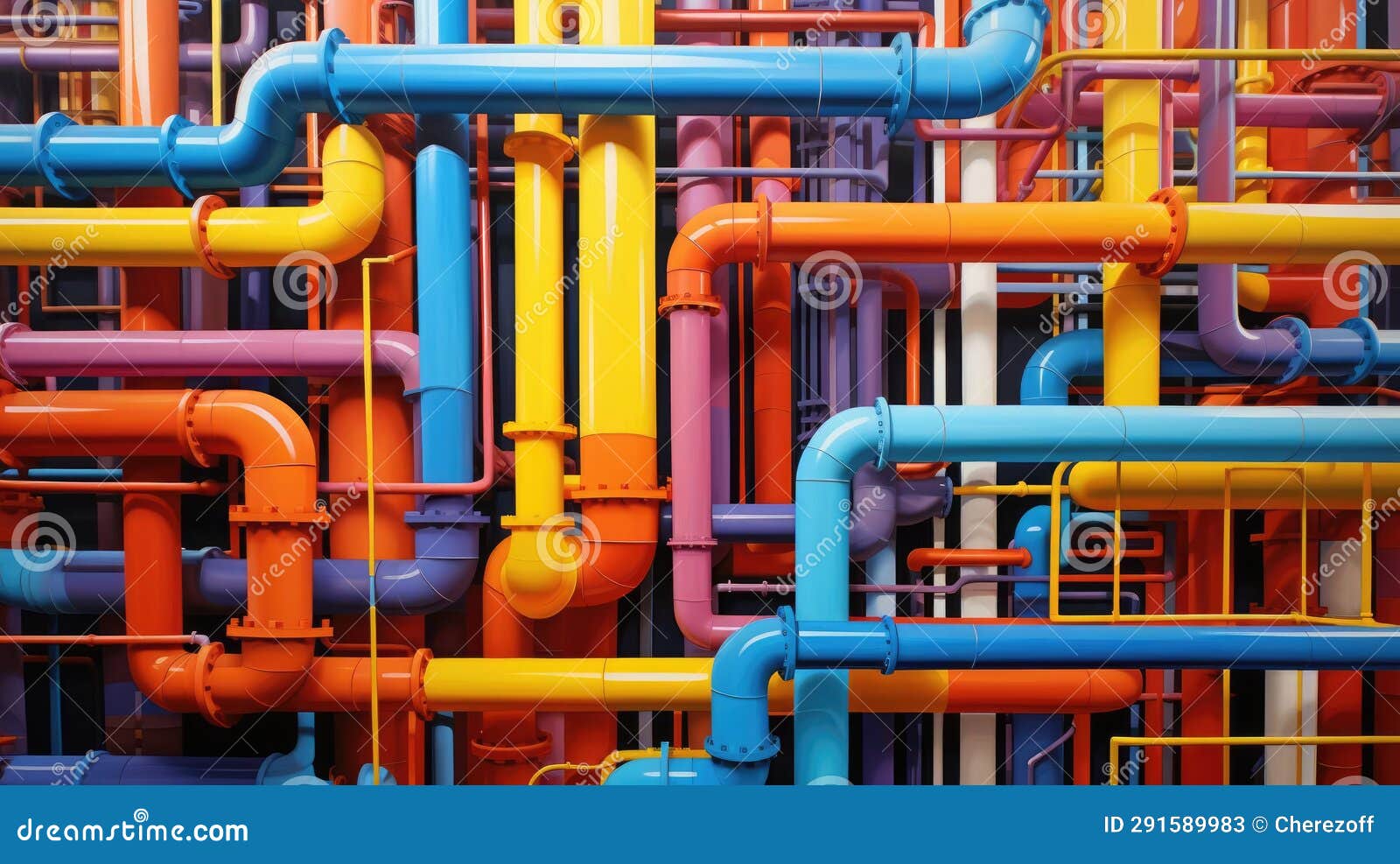 Multi-colored pipes stock illustration. Illustration of comfort - 291589983